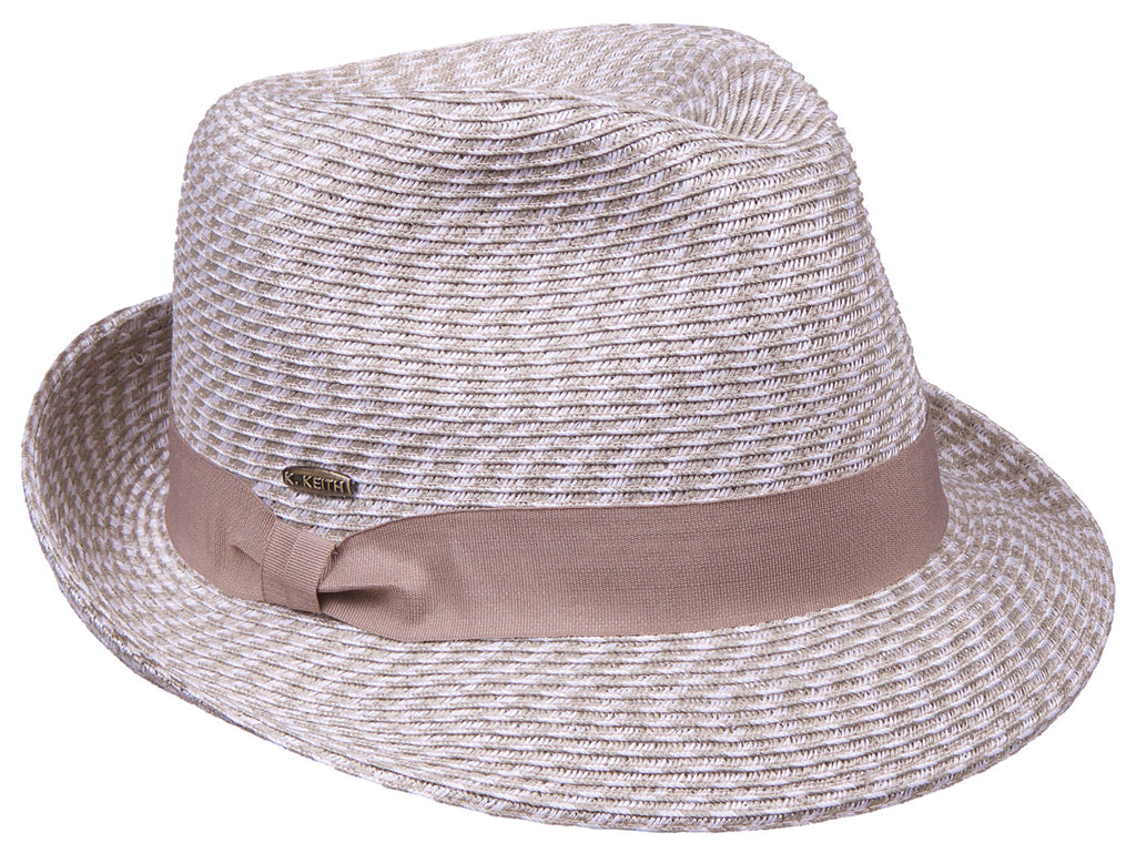 Mycubanstore item:K73B Striped Fedora hat beige